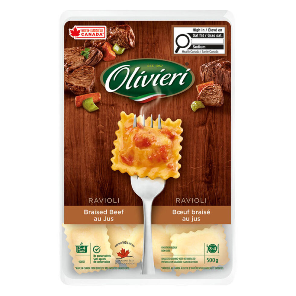 Our Products: Braised Beef au jus Ravioli (Fresh Pasta) | Olivieri®